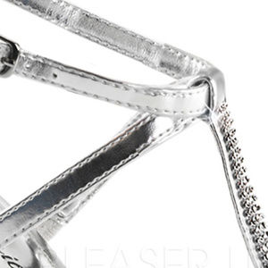 Shoes | Clear Wedge Heel Metallic Rhinestone Satin Shoes | Poshmark